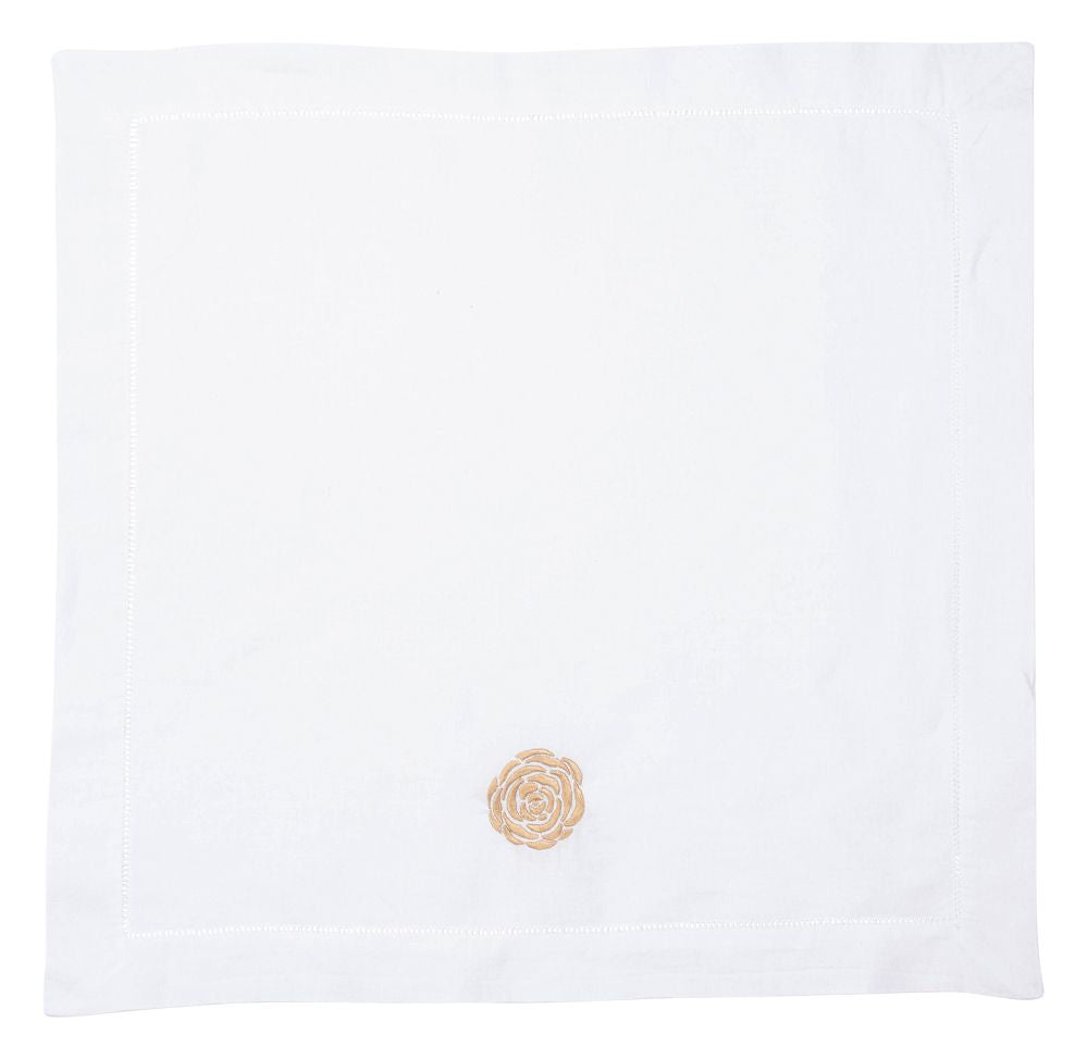 Bronze Flower Embroidered Napkin – The Table Home